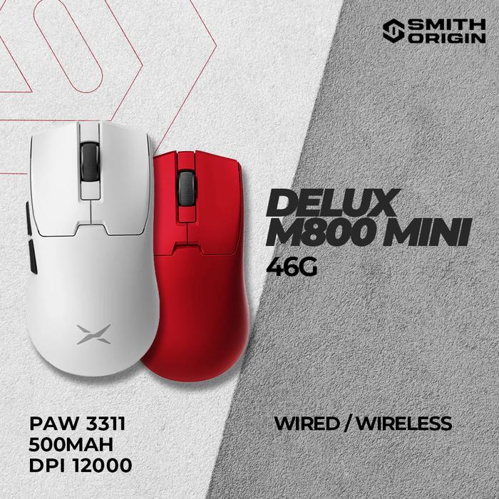 Jual Delux M800 Mini PAW 3311 Tri-mode Connection Wireless Gaming Mouse ...