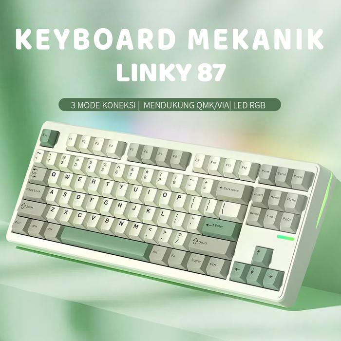 Promo ElecFox LINKY 87 TKL Keyboard Mekanis Kustom 87 Tombol Kabel ...