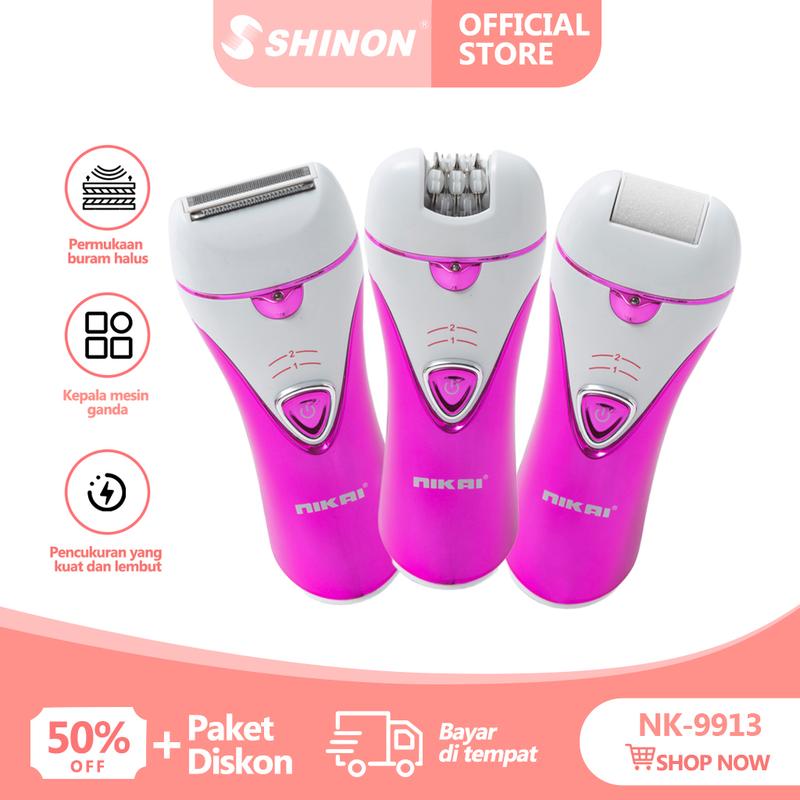 NIKAI N-9913 Epilator Mesin Cukur Bulu Wanita Pencabut Bulu Kaki - Shop ...