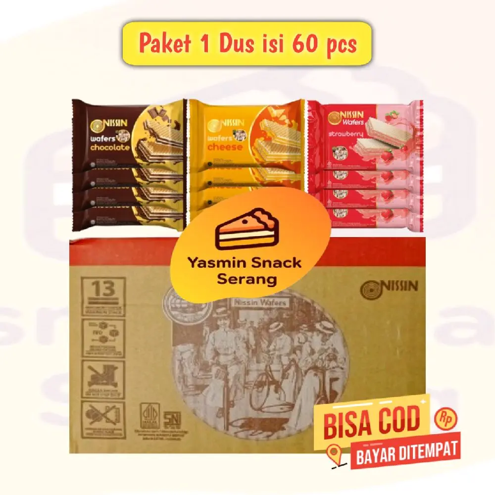 Nissin wafer 42 gram paket 1 lkrt/Dus isi 60 pcs - Shop | Tokopedia