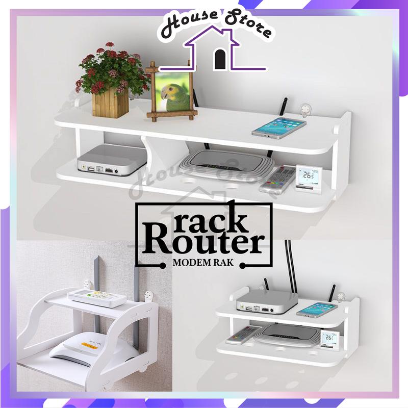 HS Rak Dinding Terapung Penyimpan Router, Pemain DVD, TV Set-Top ...