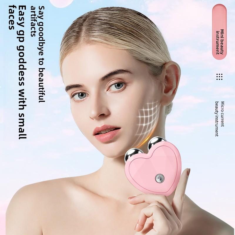 EMS Microcurrent Facial Roller - V-Lift Firming Massager for Skin ...