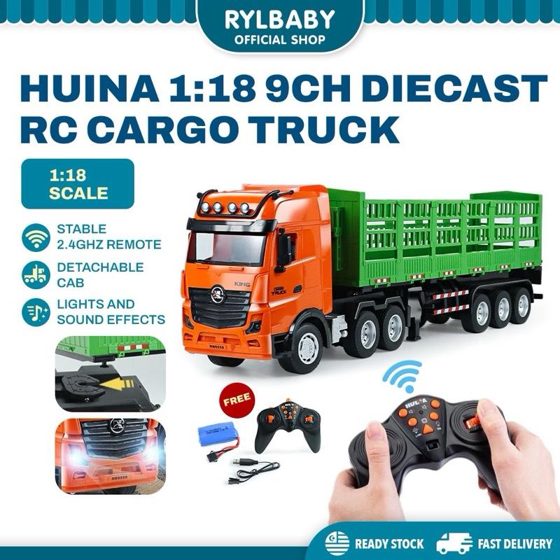 Huina 1:18 9 Chanel Alloy Diecast Rc Cargo Fence Truck 2.4G Remote ...