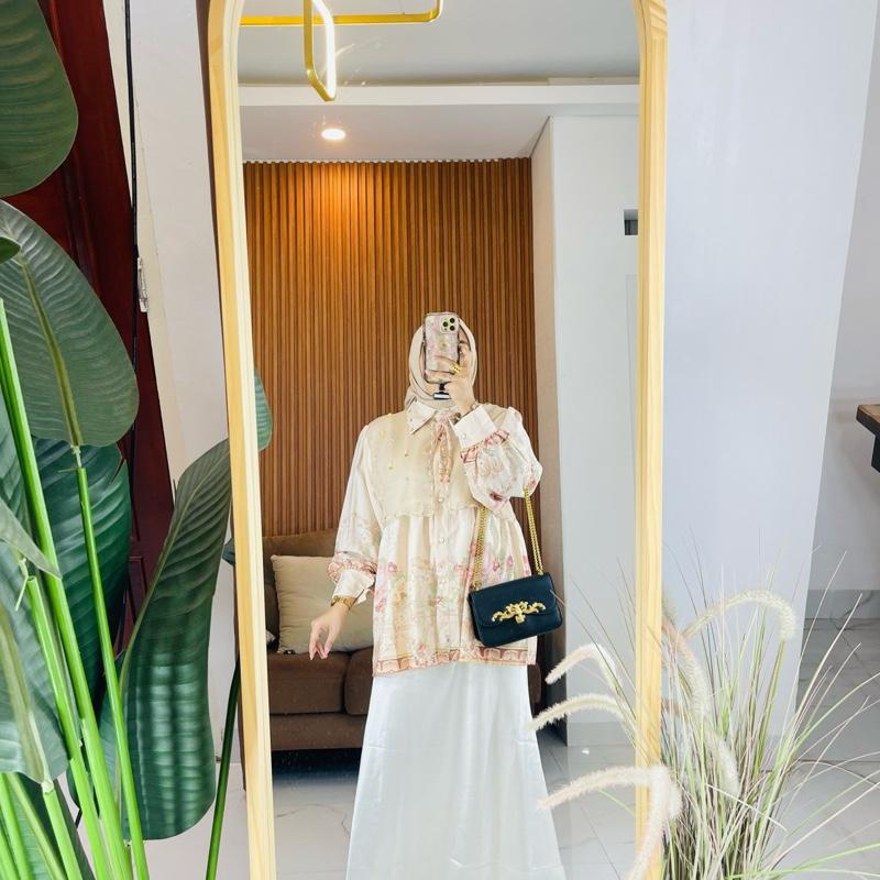 Atasan wanita// kemeja silk motif rompi organza payet - Shop | Tokopedia