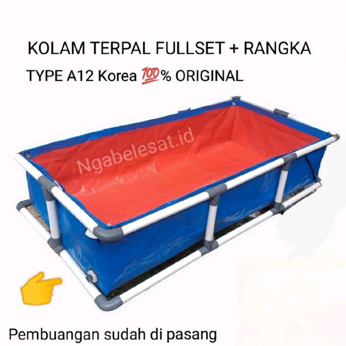 Jual Kolam Terpal Ikan Full Set Rangka / Kolam Ikan Terpal 1 Set ...