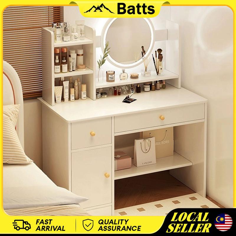 【Batts】Dressing Table with LED Mirror Meja Solek With Drawer - TikTok ...