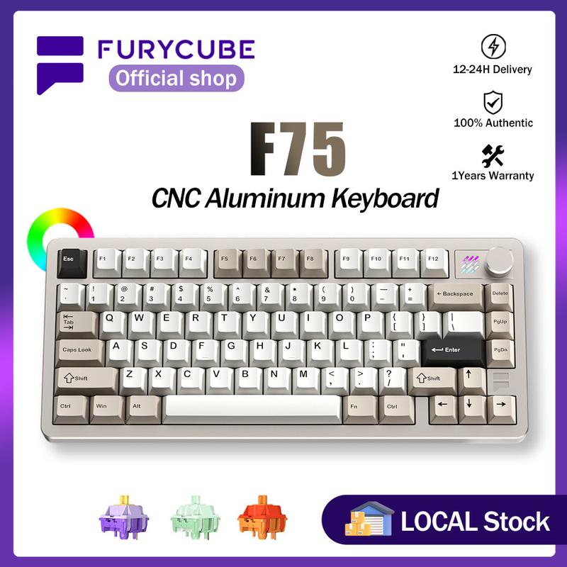 FURYCUBE F75 CNC Aluminum Keyboard 75% Layout Tri-Mode Custo - TikTok ...