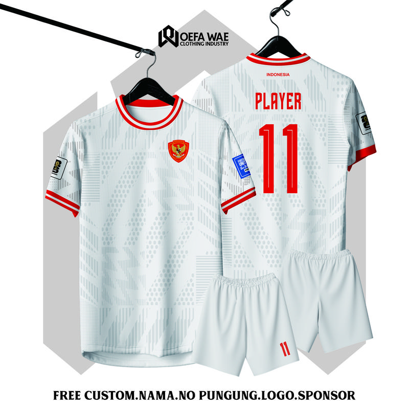 JERSEY TIMNAS PUTIH - Oefa Wae Apparel - Jersey Futsal / Sepakbola ...