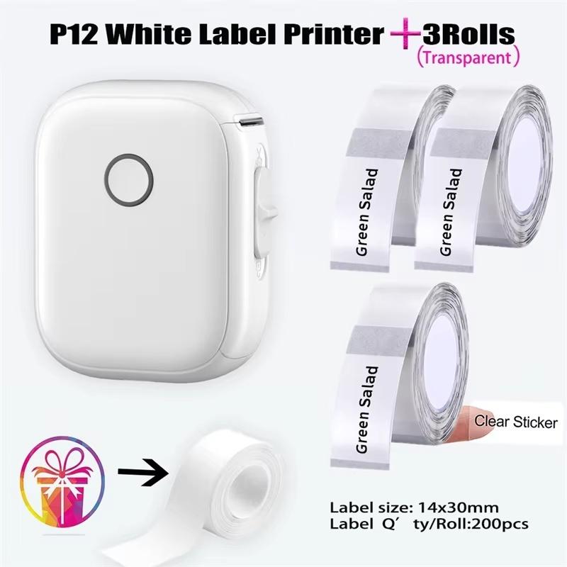 Thermal Label Printer P12 Digital Labeling Multiple-types Insert ...