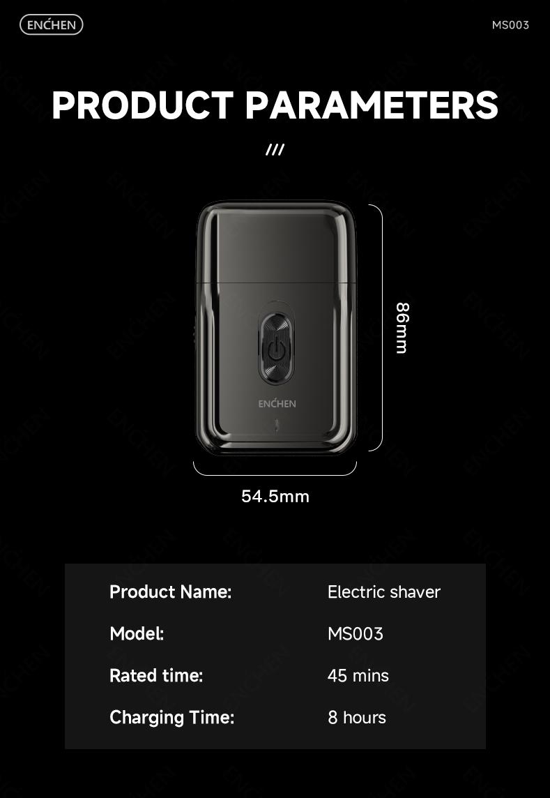 Enchen Mini Shaver MS003 Electric Reciprocating Beard Razor 6000rpm ...