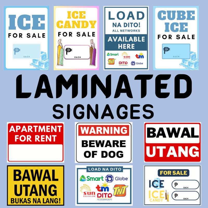Laminated Signages for Sari-sari Store, A4 to A3 size available ...