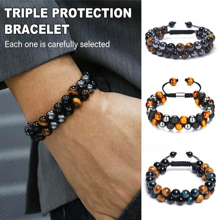 Triple Protection Bracelet for Men - Gemstones of Tiger's Eye, - TikTok ...