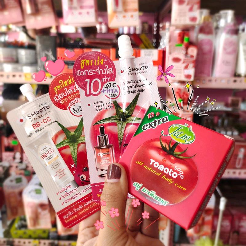 COMBO SET TOMATO 3 ITEM SABUN SERUM SUNSCREEN Skincare Soap - TikTok ...