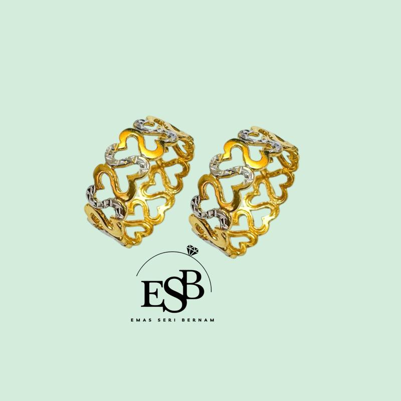 ESB 916 Gold Ring Cincin Fesyen SSS Love Chrome Keliling (EMAS - TikTok ...