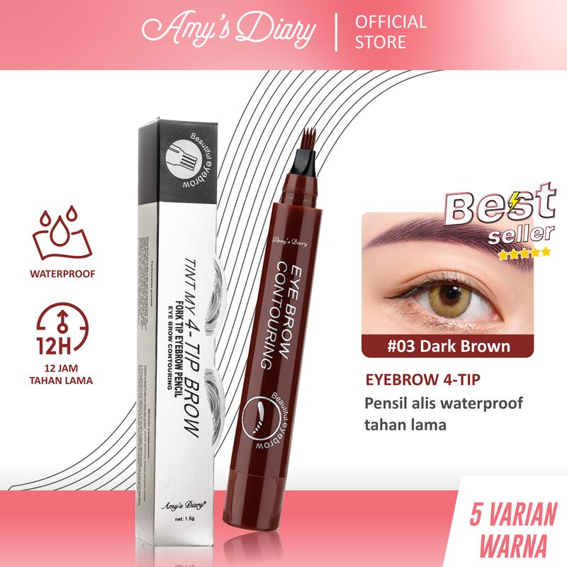 AMY'S DIARY Eyebrow Pen Tint My 4 Tip Pensil Alis Waterproof 5 Warna ...