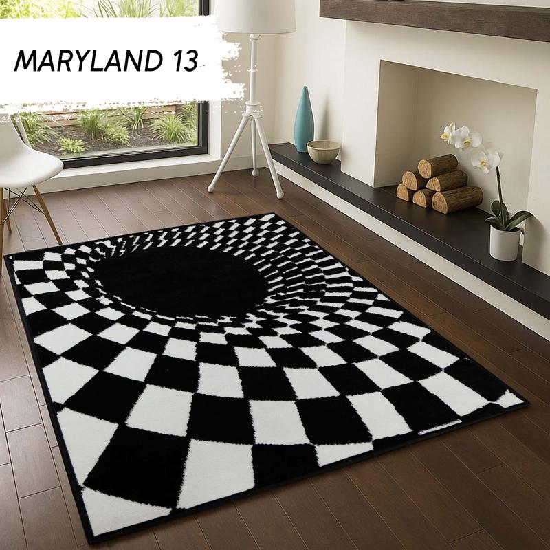 MARYLAND Karpet Lantai 100x150 Black White 13 - Shop | Tokopedia