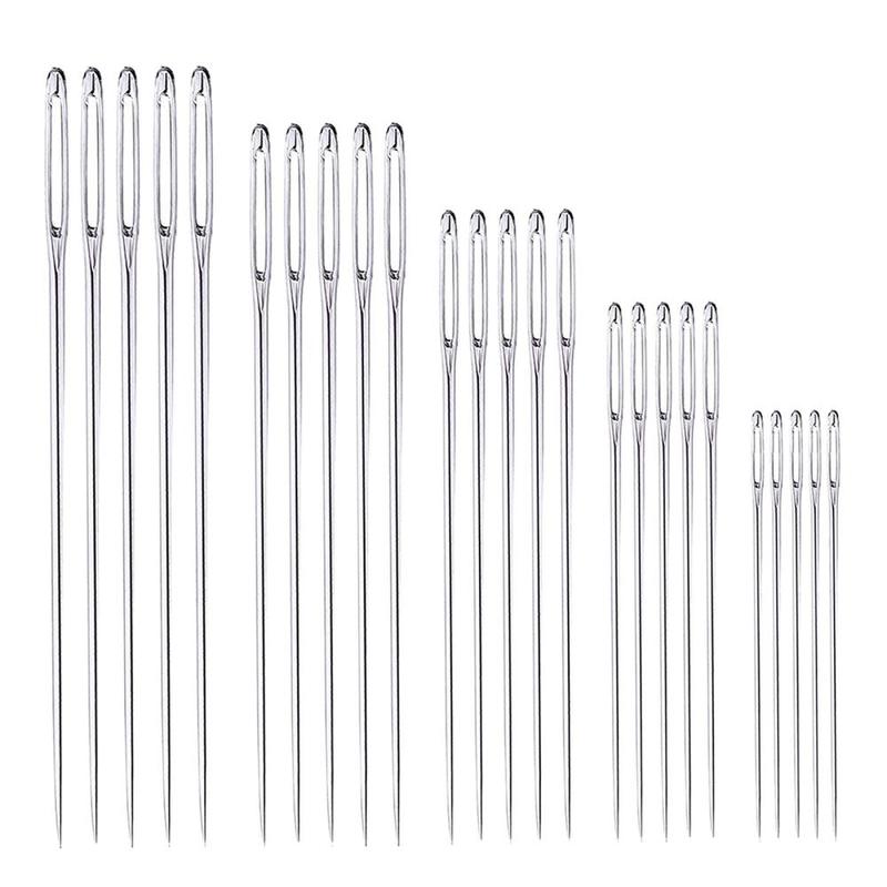 25PCS Large Eye Sewing Needles, Mixed Size Sewing Sharp Needles ...