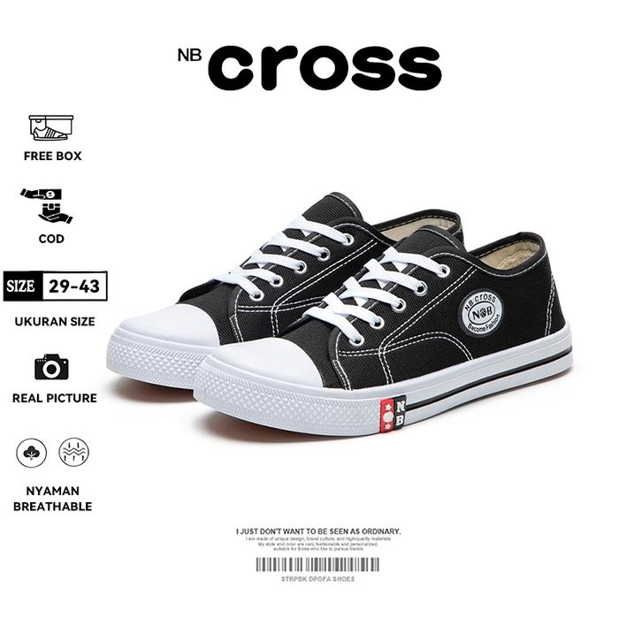 Promo NB cross Sepatu Kanvas Unisex Antiselip Lembut untuk Sekolah ...