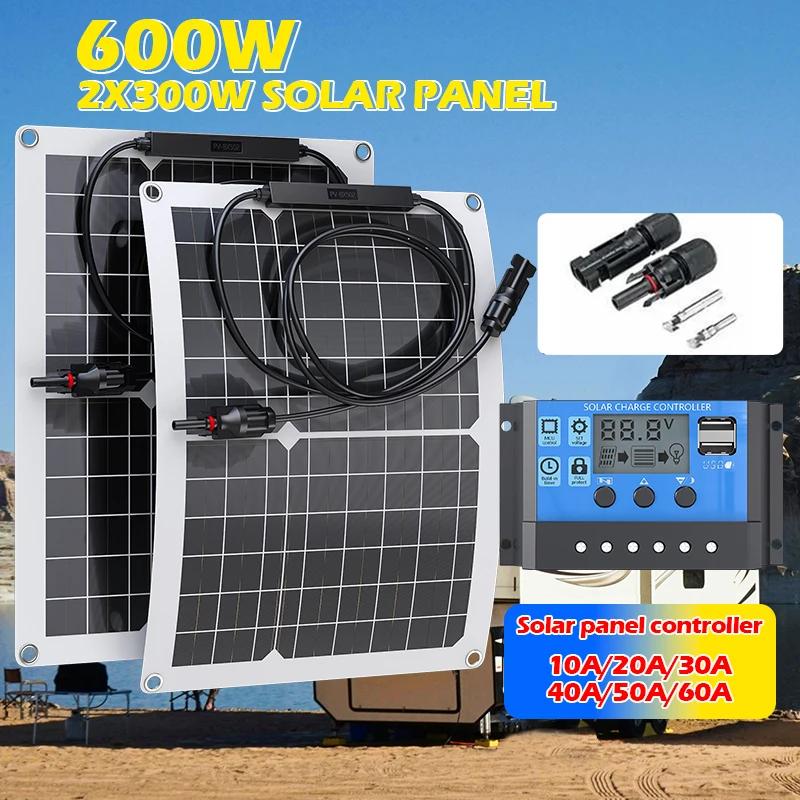Panel Suria Fleksibel, 300W, Pengecas 12V, USB Dwi, Dengan Pengawal ...