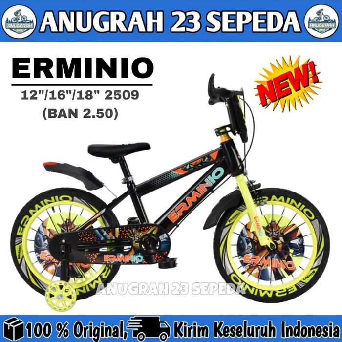 Jual Sepeda Anak Laki BMX ERMINIO 2509 Ukuran 12 16 & 18 Inch Ban 2.50 ...