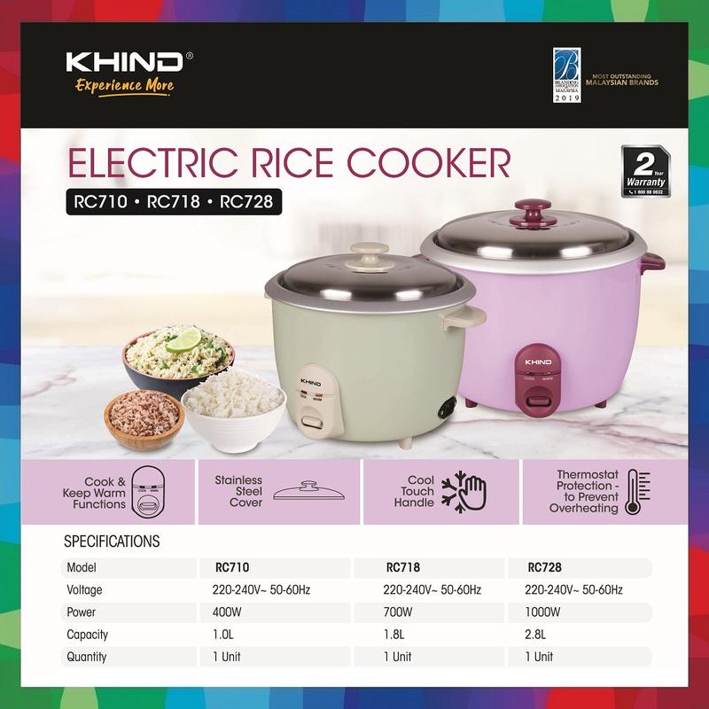 KHIND Electric Rice Cooker RC710 RC718 RC728 / Periuk Nasi elektrik ...