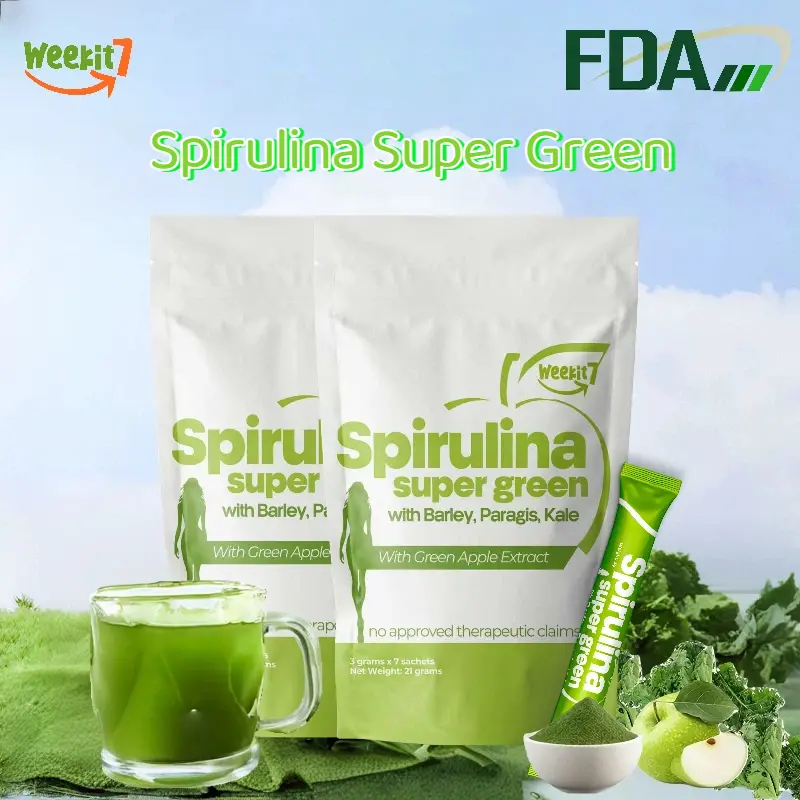 【Buy 1 Get 1】Weekit7 Spirulina Powder with Barley, Paragis, and Kale ...