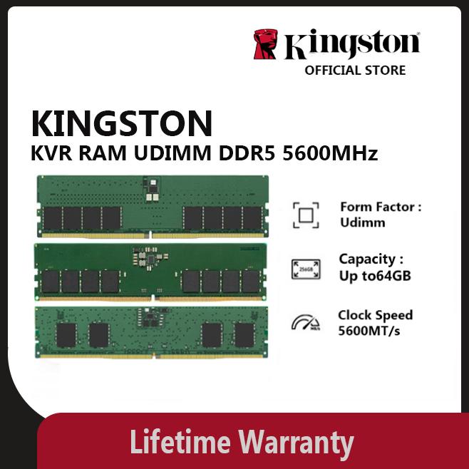 Promo Kingston Memory RAM UDIMM KVR 8GB 16GB 32GB 48GB DDR5 5600MHz ...