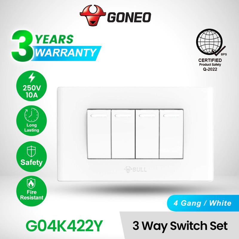 GONEO 4 Gang 3 Way Wall Switch G04K422Y convenient and stylish - TikTok Shop Philippines