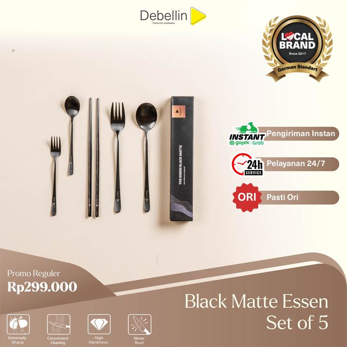 Promo Debellin Black Essen atau Sendok Makan Set - Tableware Premium ...
