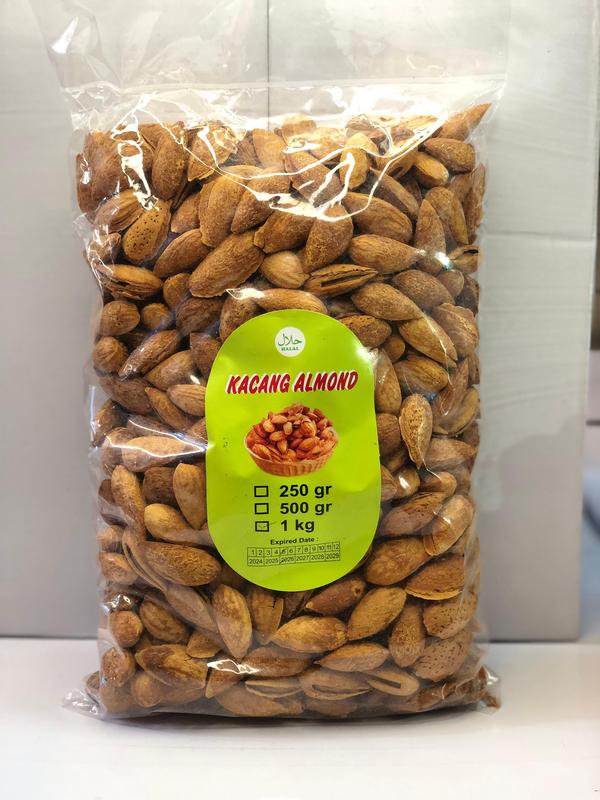 kacang Almond Kulit Gurih Kemasan 1kg - Shop | Tokopedia