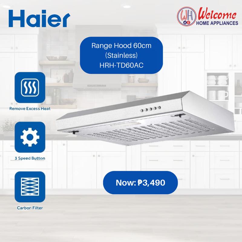 Haier Range Hood 60cm (Stainless) HRH-TD60AC - TikTok Shop Philippines