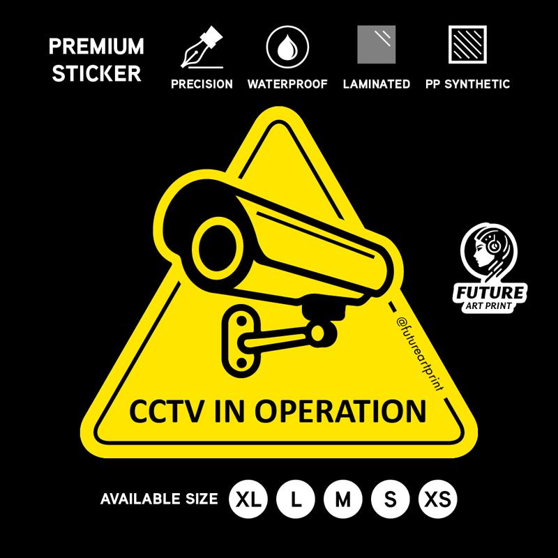 CCTV In Operation. Premium Triangle Sticker. Sign Label Notice - TikTok ...