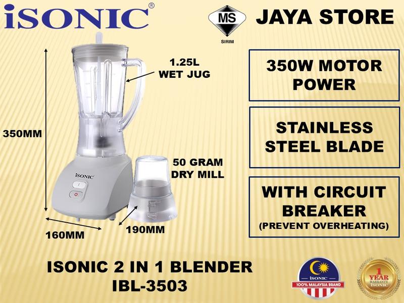 Isonic 2-In-1 Blender (1.25L) IBL-3503 (350W Power) - TikTok Shop Malaysia