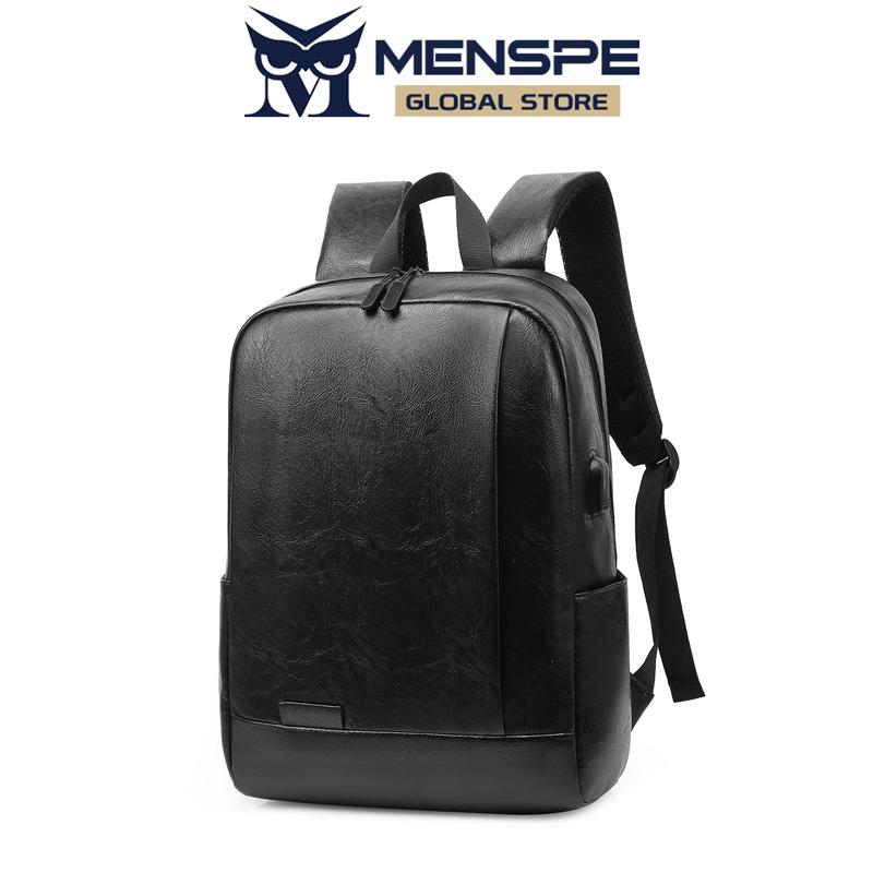 MENSPE Men Backpack Laptop Backpack PU Leather Business Travel - TikTok ...