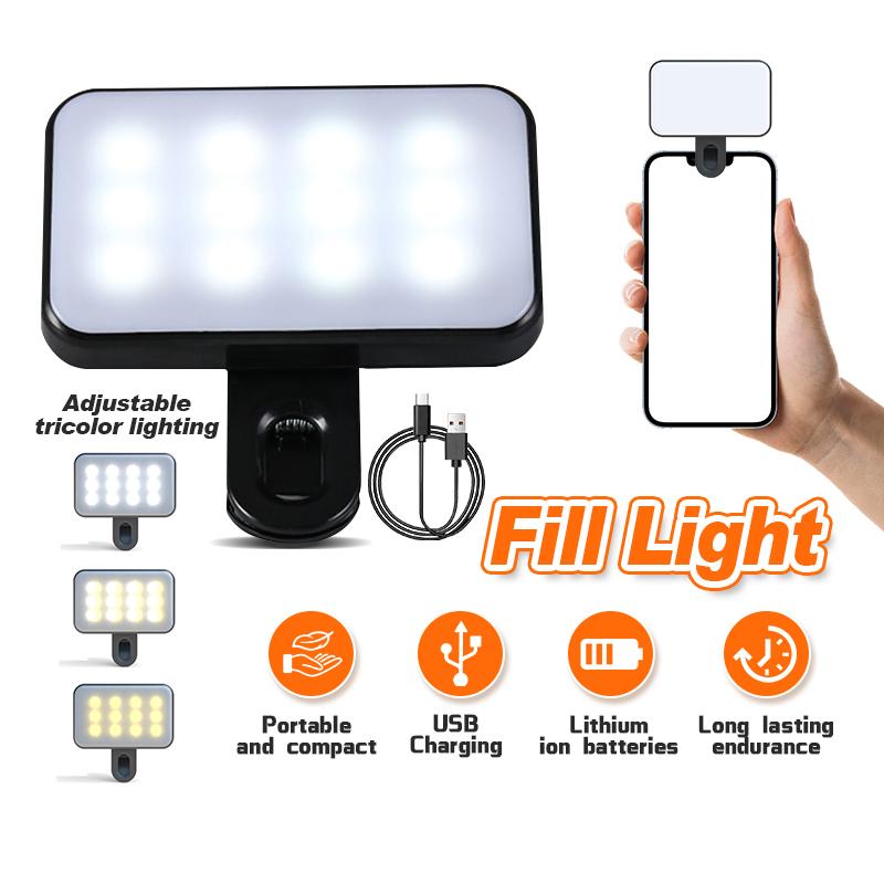 Portable Mini Selfie Fill Light Rechargeable 3 Modes Adjustable ...