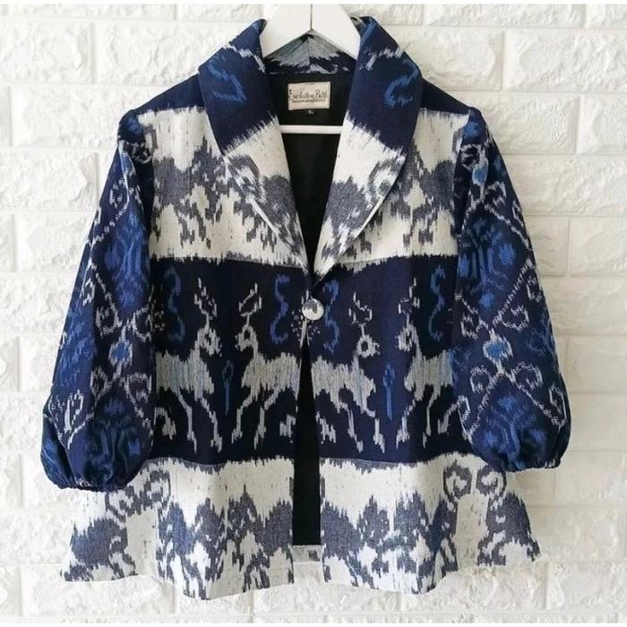 Jual outer tenun blazer tenun jepara - putih, XXXL - Kab. Jepara ...