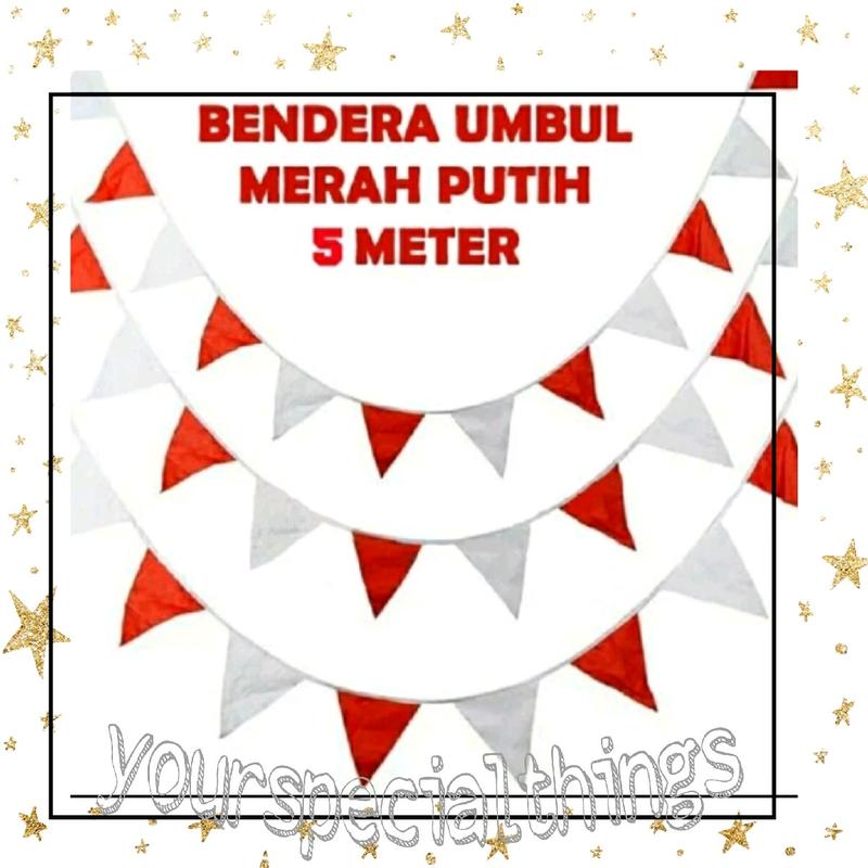 BENDERA SEGITIGA MERAH PUTIH / UMBUL UMBUL KAIN MERAH PUTIH - Shop ...