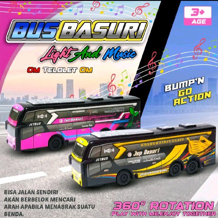 JETBUS Mainan Anak Bus Basuri Telolet Bisa Jalan Sendiri Full Lampu ...