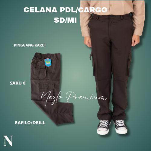 Seragam Sekolah Celana Pramuka PDL Kempol Cargo Saku 6 SD Karet ...