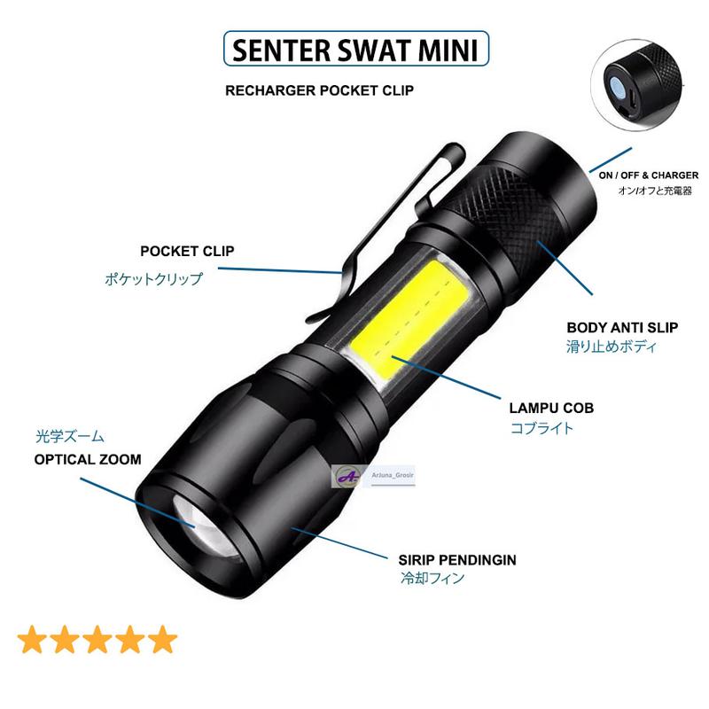 senter mini SWAT / senter SWAT/ senter police terang DISKON!!! - Shop ...