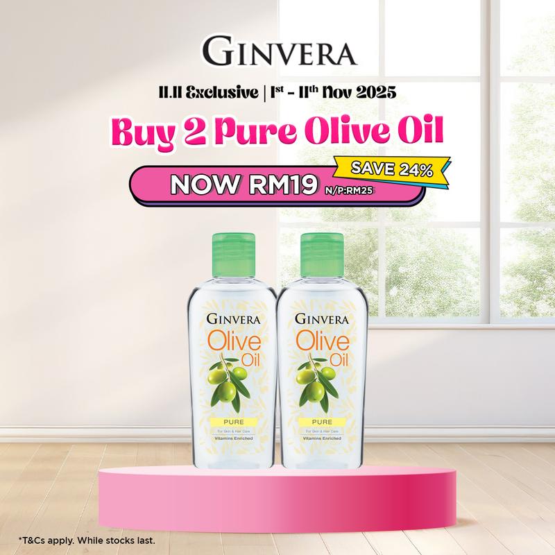 [11.11 Exclusive] Ginvera Pure Olive Oil 150ml x2 | Minyak Zaitun ...
