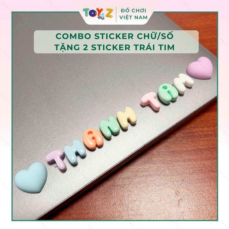 Sticker Dán Chữ TẶNG 2 Sticker Trái Tim ToysZ [KÈM KEO DÁN] Sticker ...