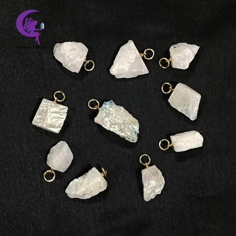 Electroplated Raw Moonstone Luminous Pendant - TikTok Shop Malaysia
