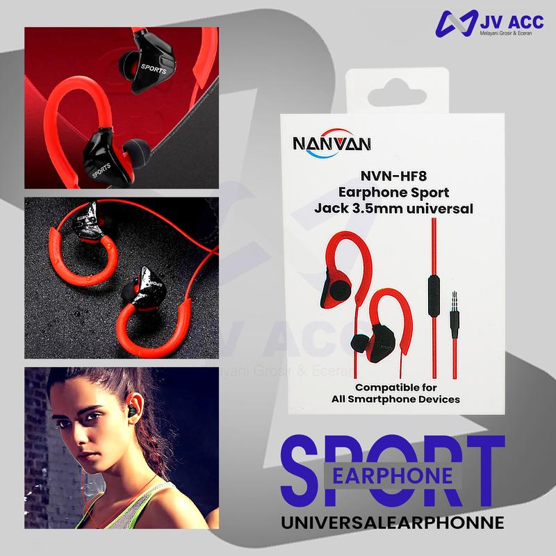 NANVAN NVN-HF8 HEADSET EARPHONE SPORT STEREO MEGA BASS JACK 3.5MM ...