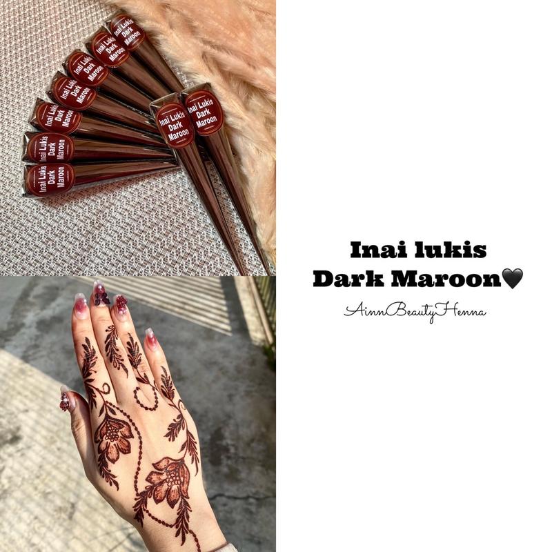 Inai Lukis Dark Maroon maroon gelap - TikTok Shop Malaysia