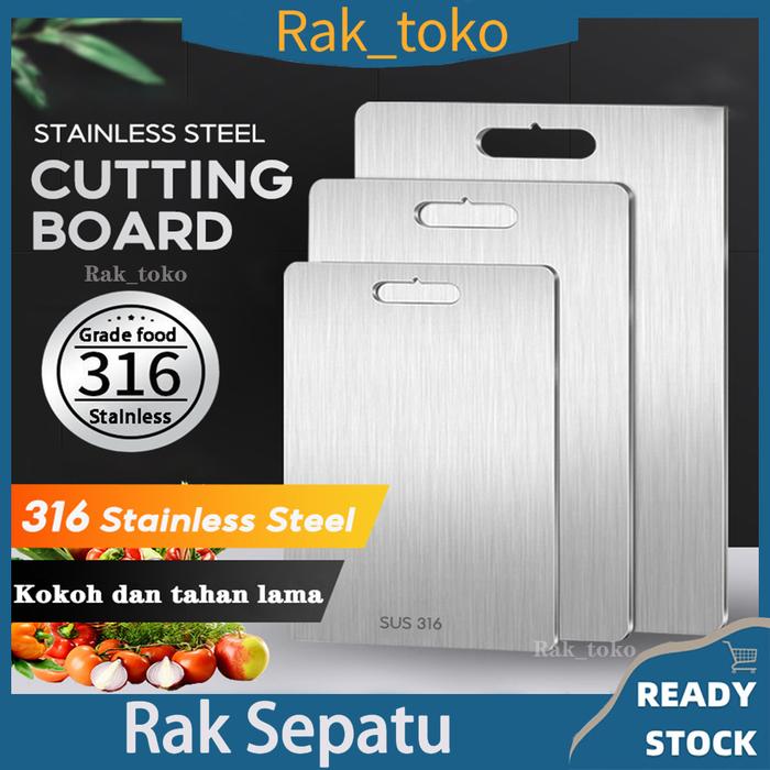 Promo Stainless Steel Cutting Board Papan Potong Sayur Daging Buah ...