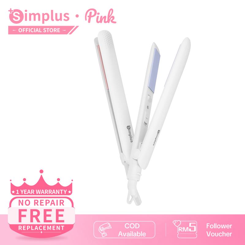 【Simplus Pink】 Hair Straightener 2 In 1 Hair Curler with Ceramic ...