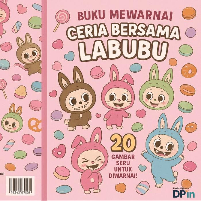 Jual DPin Buku Mewarnai Anak Labubu 20 Lembar A4/A5 Ceria Bersama ...