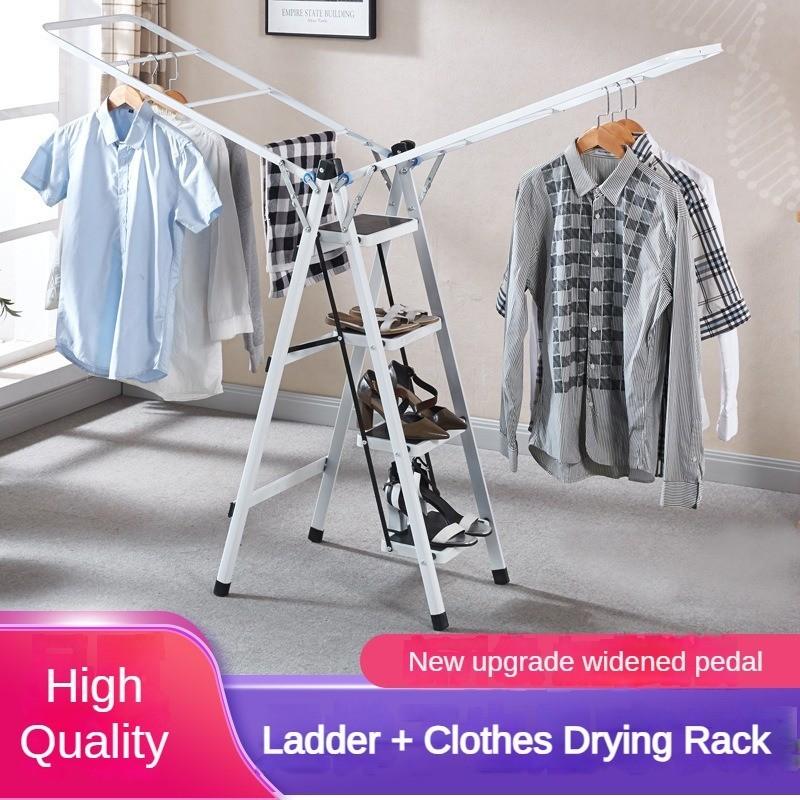 【SG Ready Stock】 Foldable Ladder Integrated Clothes Drying Rack ...