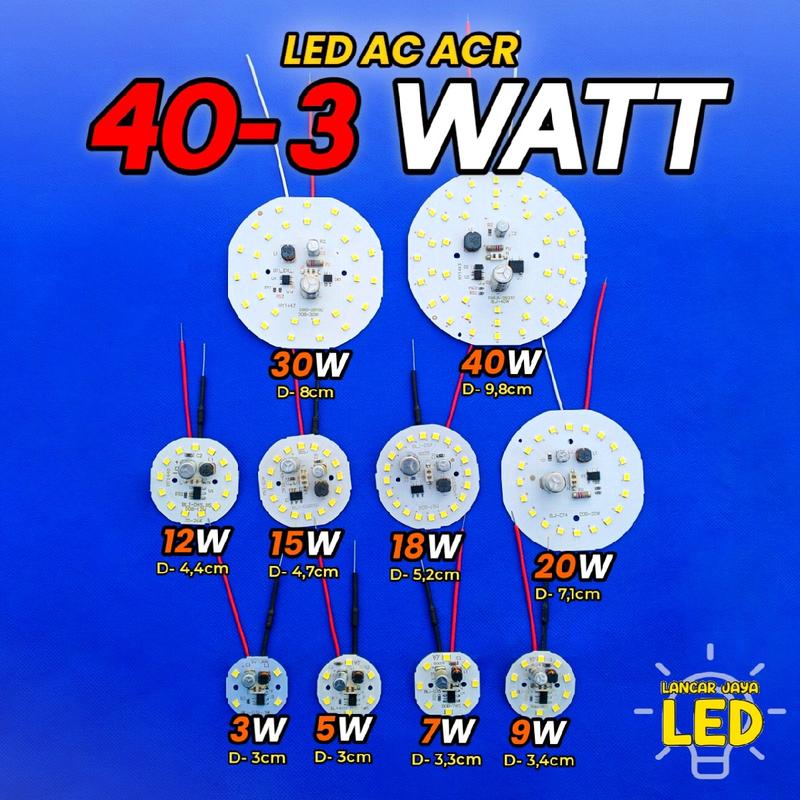 PCB LED AC (ACR) Lengkap 3,5,7,9,12,15,18,20,30,40, watt - Shop | Tokopedia